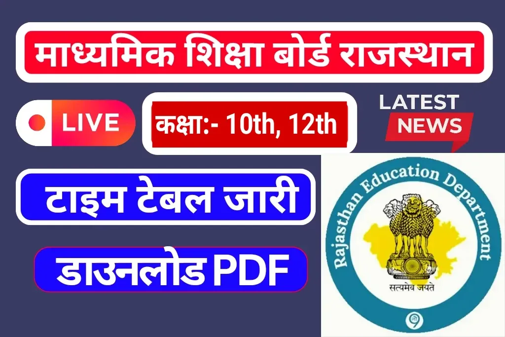 Rajasthan Board Time Table 2025 pdf download in hindi - Rajasthan Suchna Rajasthan Board Time Table 2025 pdf download in hindi - Rajasthan Suchna